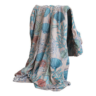 Carstens Coastal Reef Throw Blanket, 54"x68" - Beach Style - Throws ...