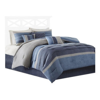 Madison Park Microsuede 7-Piece Comforter Set, King - Contemporary ...