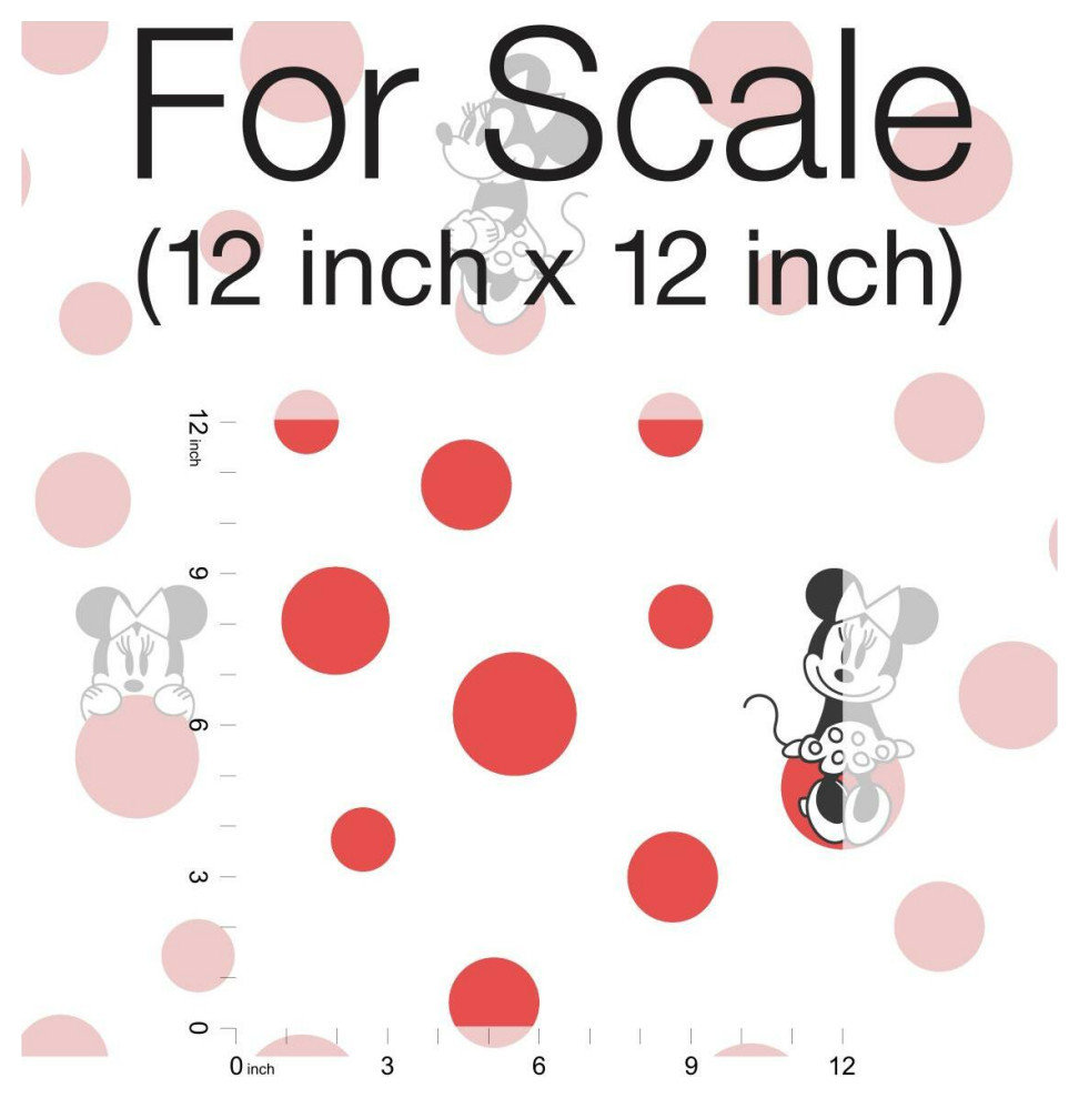 Disney Minnie Mouse Dots Wallpaper - Contemporary - Kids Wall Decor ...