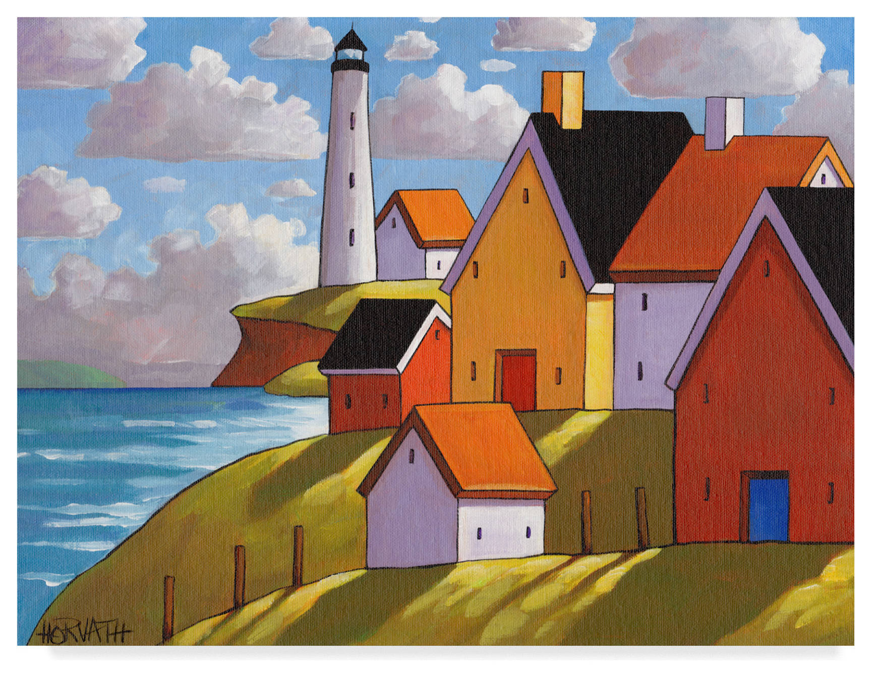 Cathy Horvath-Buchanan 'Lighthouse Cottage Hillside View' Canvas Art ...