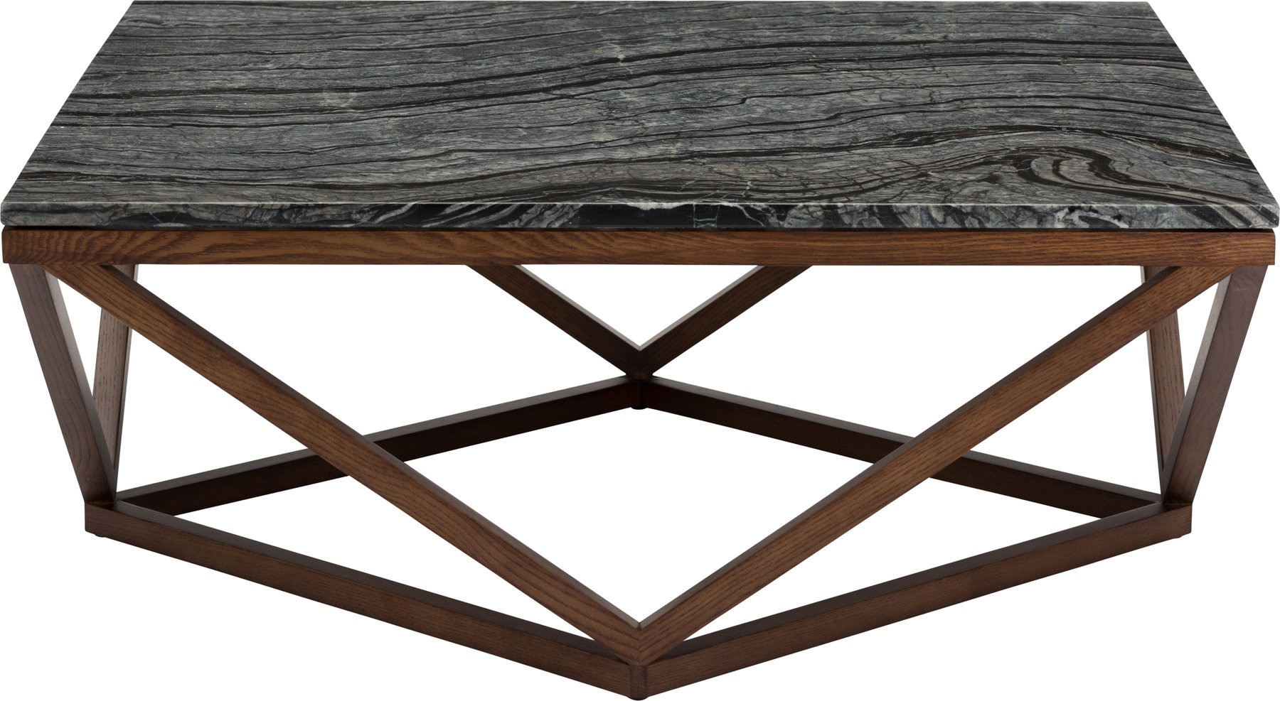Jasmine Coffee Table, Modern Wooden Walnut Coffee Table, Square Black ...