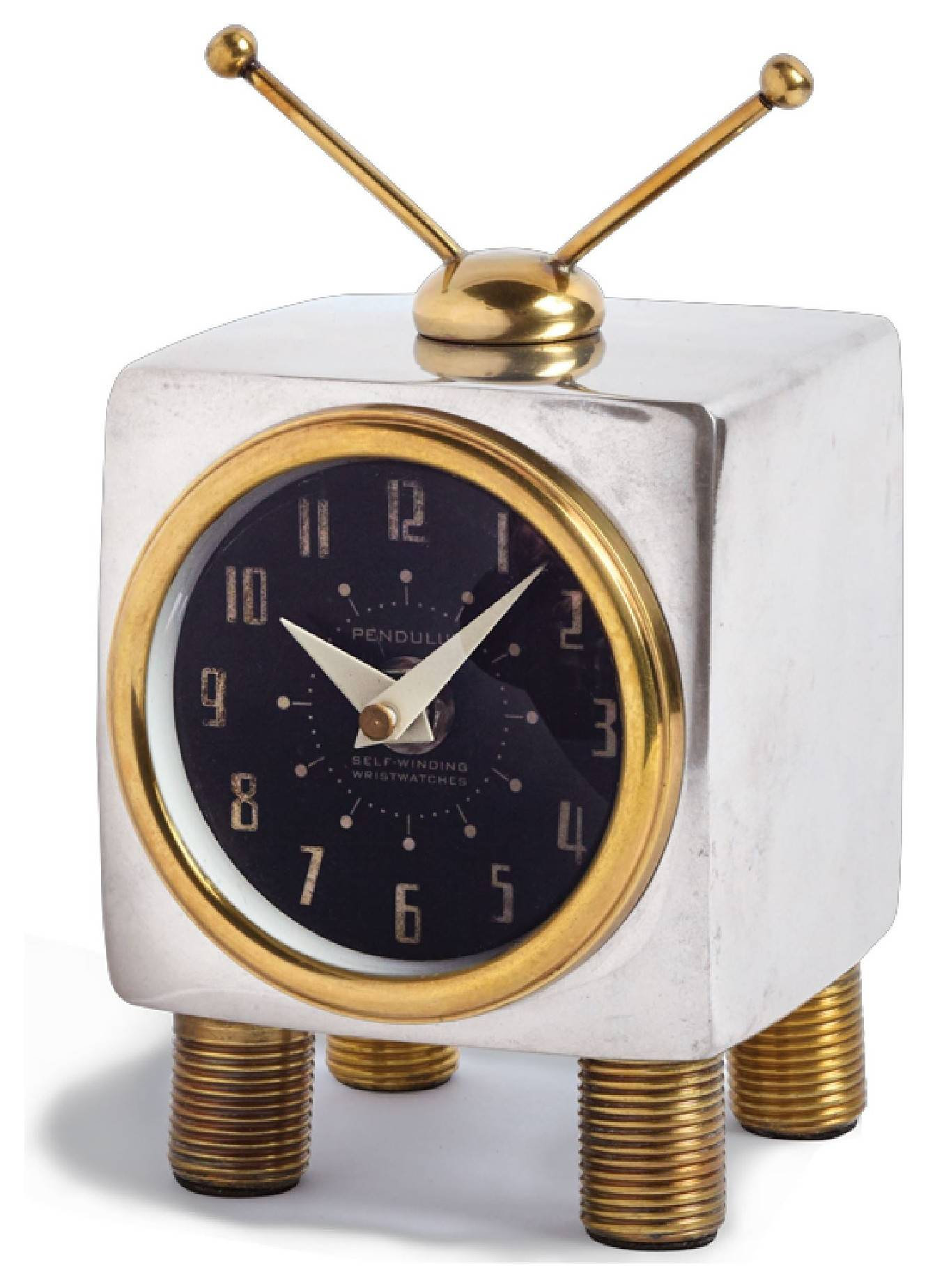 Retro Mid Century Modern TV Table Wall Clock Set 4, Desk Television ...