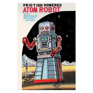 Friction Powered Atom Robot, 16" x 24" - Contemporary - Prints And ...