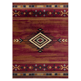 Yellowstone YLS4002 Red 7 ft. 10 in. x 10 ft. 3 in. Southwest Area Rug ...