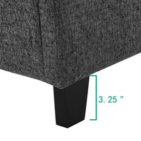 Legends Home Queen Size Charcoal Grey Upholstered Platform Bed ...