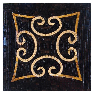 Decorative Mosaic Accent Tile, Freccia, 31" x 31" - Contemporary - Tile ...