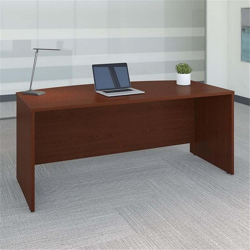 Bush Business Furniture Series C 72" Bow Front Desk Shell Mocha Cherry ...
