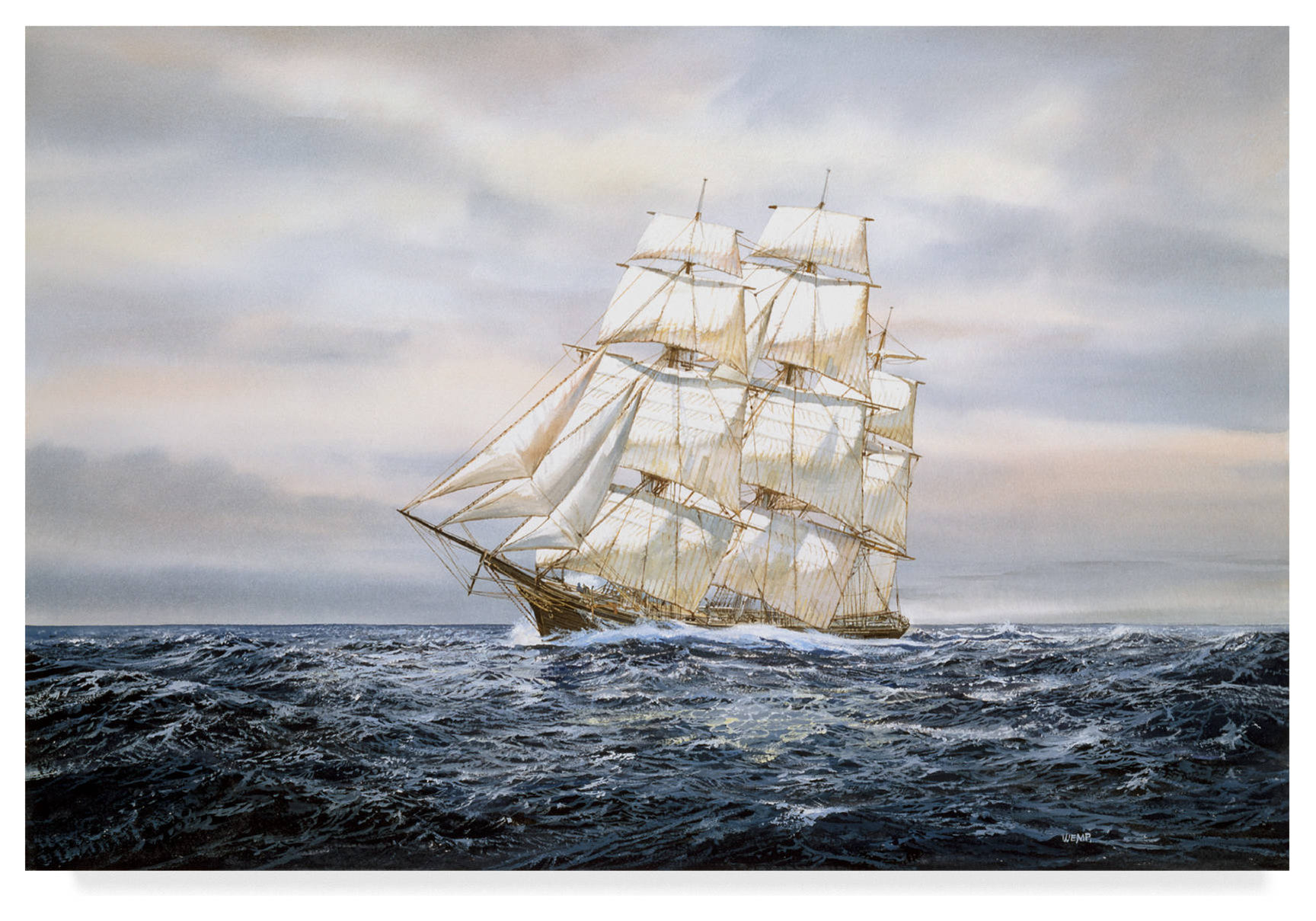 Jack Wemp 'Clipper Ship' Canvas Art, 24"x16" - Beach Style - Prints And ...