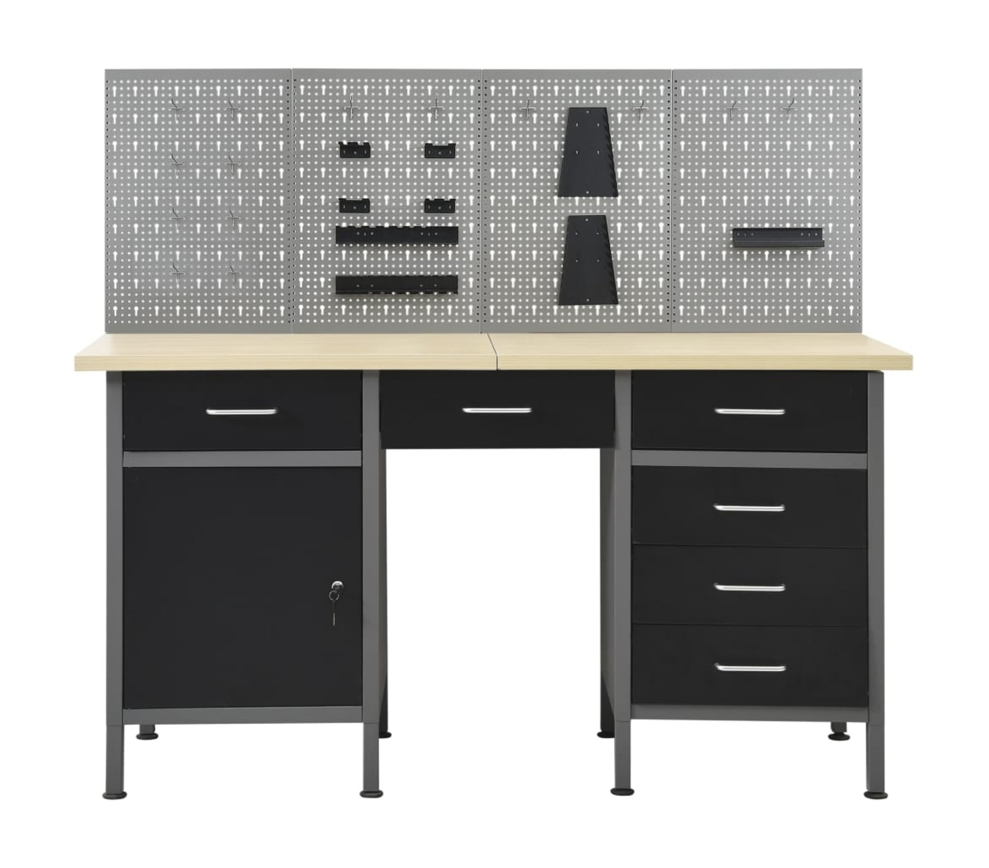 vidaxL Workbench With Four Wall Panels - Transitional - Garage And Tool ...