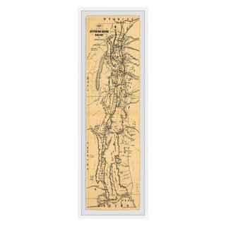 "Rio Grande Railway Map II" Framed Painting Print, 15x45 - Contemporary ...