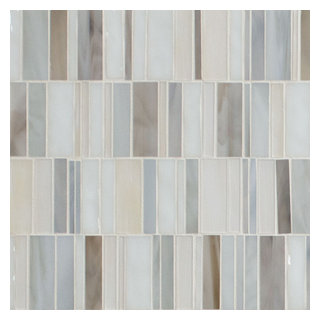Citi Stax Greige 3mm Glossy Glass Mosaic Tile - Contemporary - Mosaic ...