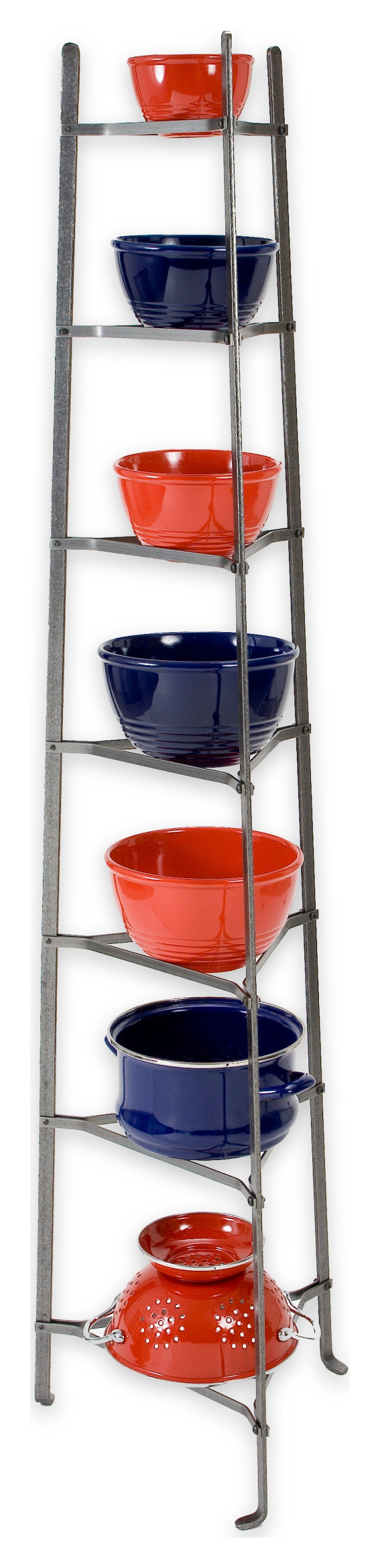Handcrafted 7-Tier Gourmet Cookware Stand Hammered Steel (Unassembled ...
