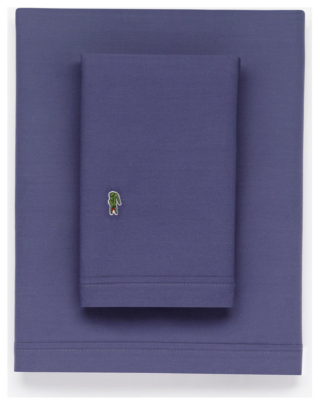 Lacoste Percale 220 Thread Count Sheet Set, Queen - Modern - Sheet And ...