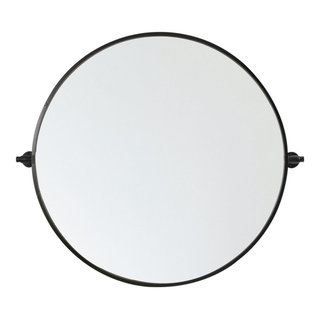Round Pivot Mirror 30", Black - Transitional - Mirrors - by Kolibri ...