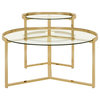 Delia 2-piece Round Nesting Table Clear and Gold - Contemporary ...