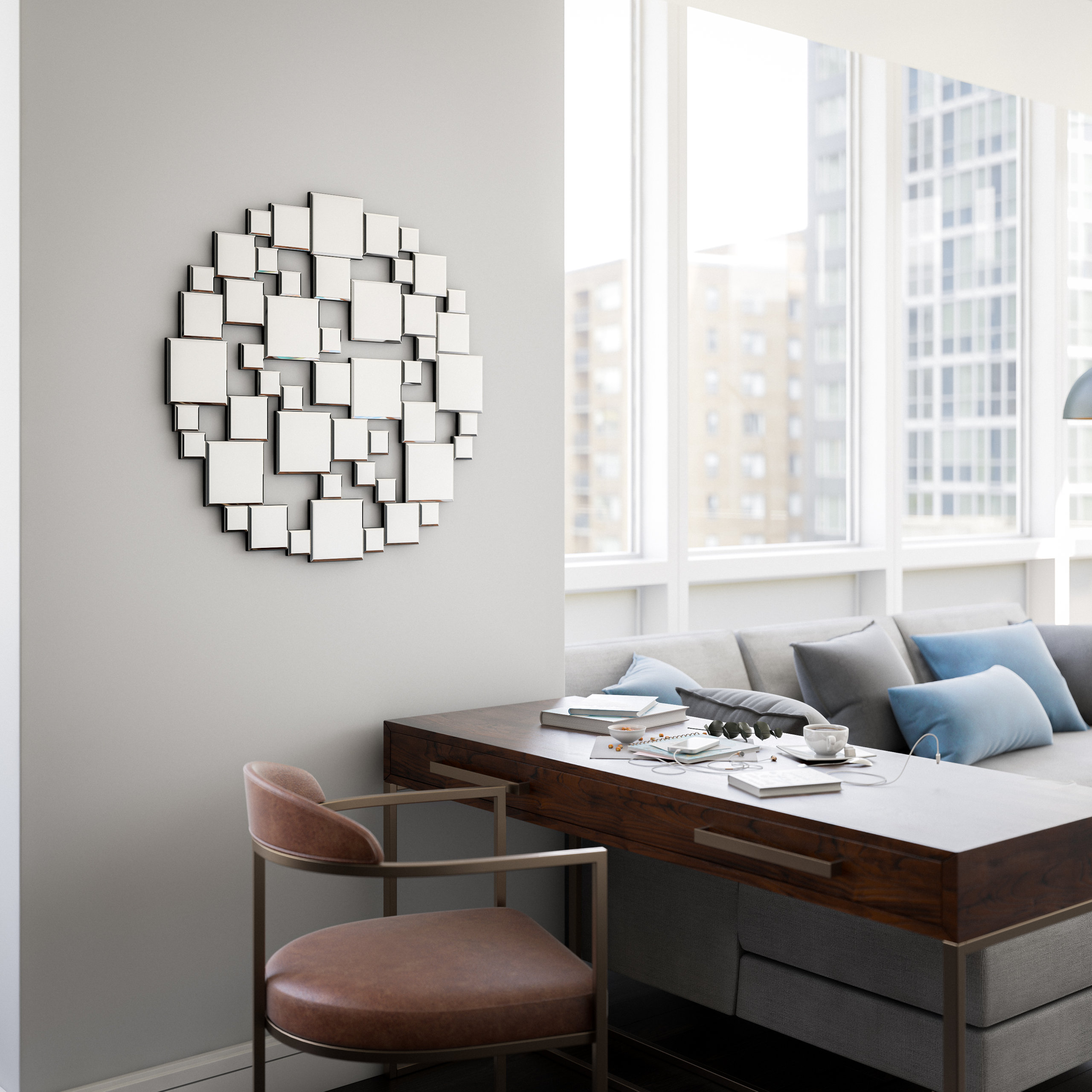 Galaxy Wall Mirror, Chromatic, Casual, 32" Height, 32" Width ...