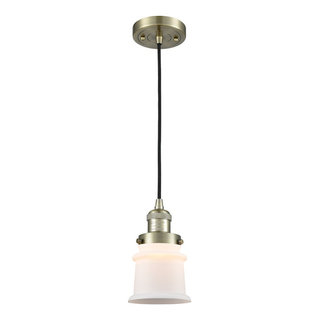 Innovations Small Canton Mini Pendant, Amber/Brass/Frosted Bell, 201C ...