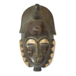 Novica Male Baule Fertility Mask Ivorian Wood Mask - Tropical ...