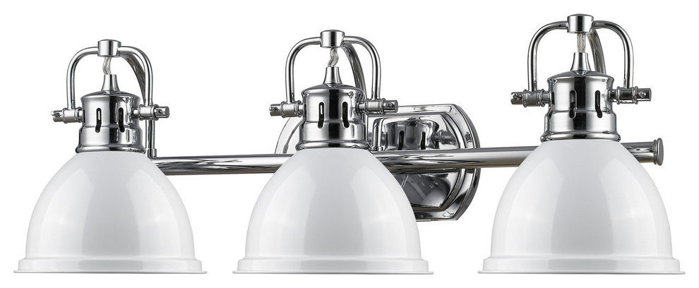 Golden Duncan 3-LT Bath Vanity Light 3602-BA3 CH-WH - Chrome ...