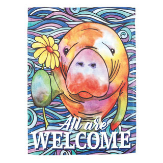 Flag All Are Welcome Manatee 13x18 - Traditional - Flags And Flagpoles ...