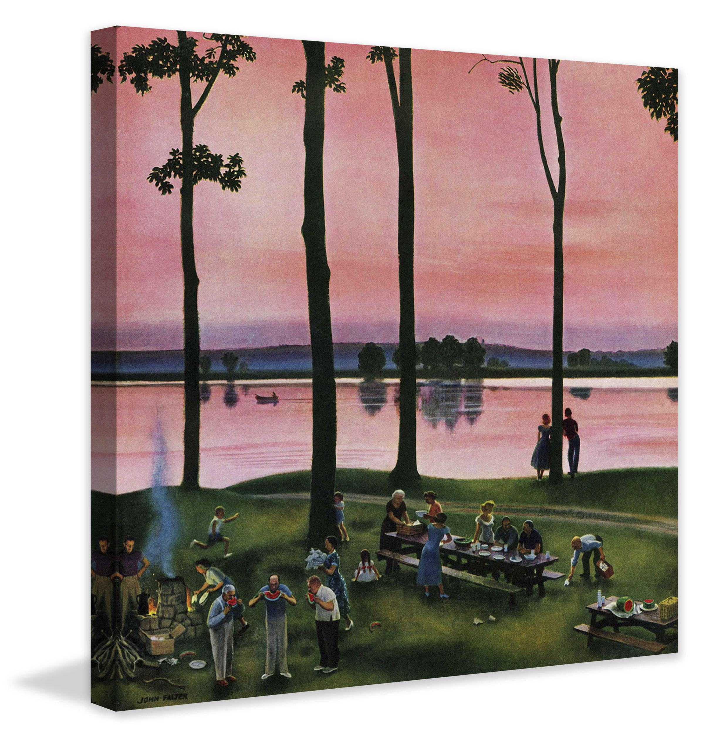 "Evening Picnic" Painting Print on Canvas by John Falter, 48"x48 ...