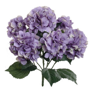 Hydrangea Silk Flowers Plant, Home Decoration- Lavender - Transitional ...