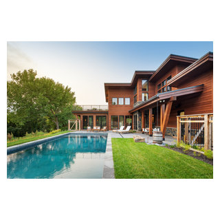 Modern Timber - Gretna, NE - Rustic - Pool - Omaha - by Arjay Builders ...