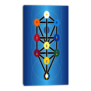"Cabala Jewish Symbols" Modern Digital Art Canvas Print, 16"x32 ...