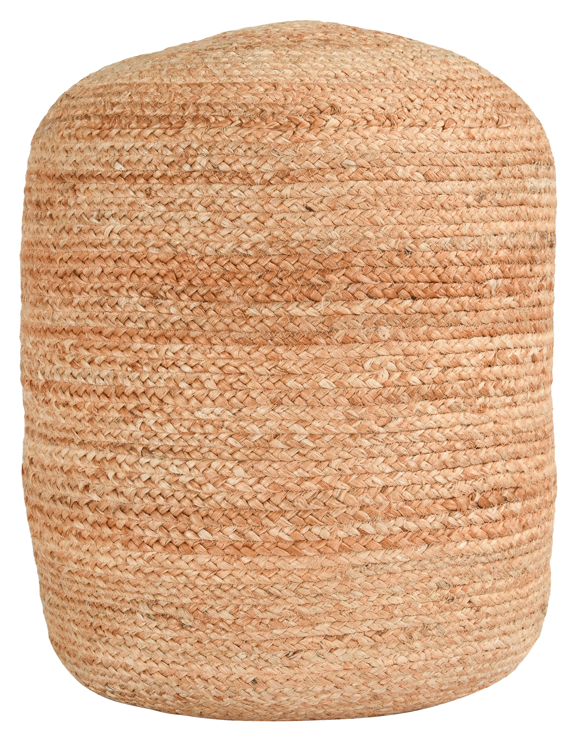 Louis 100% Jute 18" Wide Round Natural Pouf by Kosas Home - Beach Style - Floor Pillows And ...