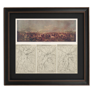 Framed Battle of Gettysburg Illustration and Three Day Troop Movement ...