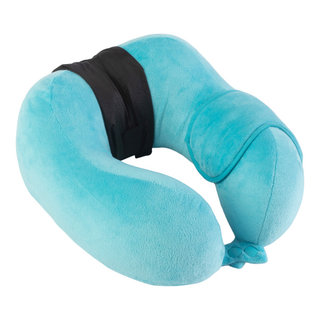 Travel Pillow Set Memory Foam Pillow, Fleece Blanket, Eye Mask Travel ...