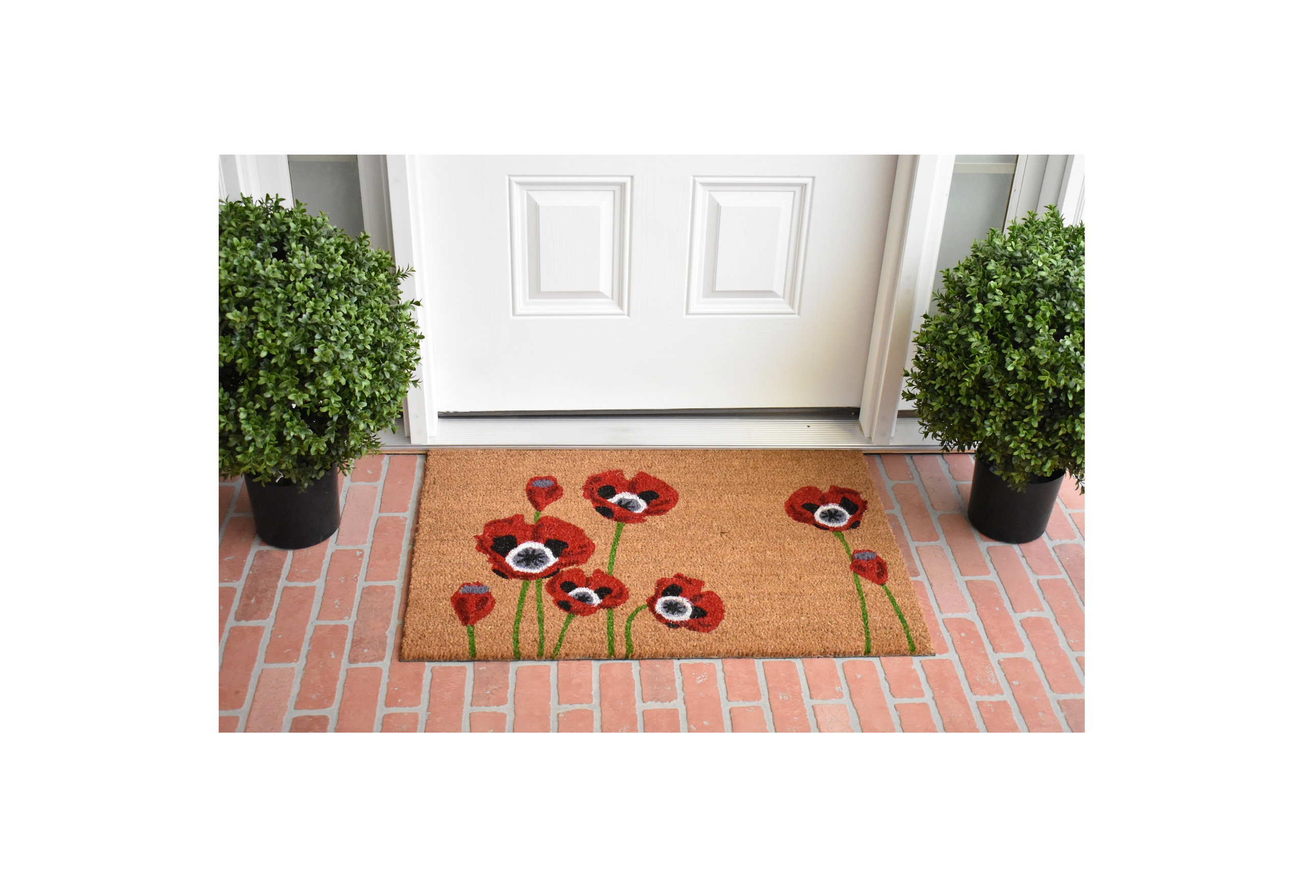 Red Poppies Doormat - Contemporary - Doormats - by Home & More | Houzz