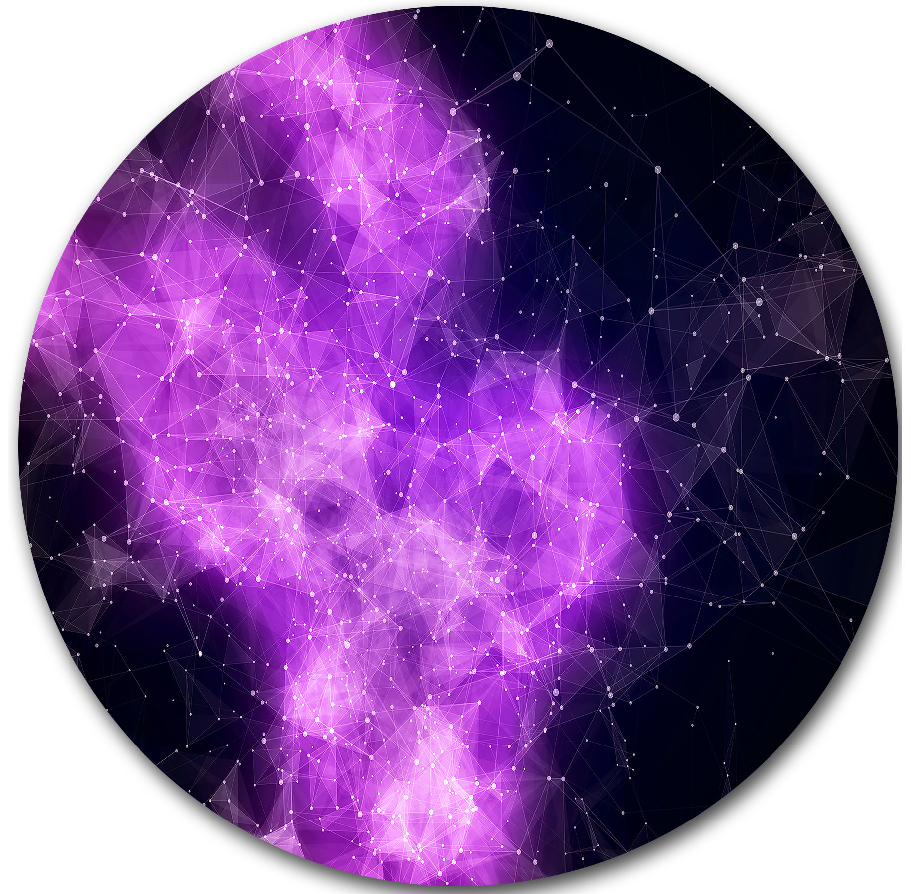 Fractal Violet Nebula, Abstract Art Round Wall Art, Disc of 11 inch ...