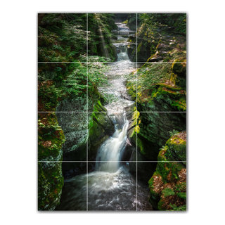 River Ceramic Tile Wall Mural HZ500894, 36" Wide x 48" High - Rustic ...