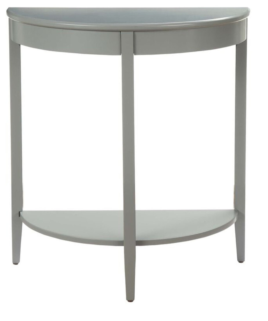 Benzara BM191265 Wooden Half Moon Console Table with 1 Bottom Shelf ...