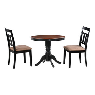 Brookline Small Kitchen Dining Table and Chairs Set, 3-Piece ...