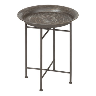 Mahdavi Round Metal Accent Table, 16.5x16.5x20.5 - Contemporary - Side ...