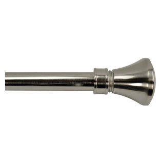 20" Duet Flare Finial Rod Set Pewter/Silver - Transitional - Curtain ...
