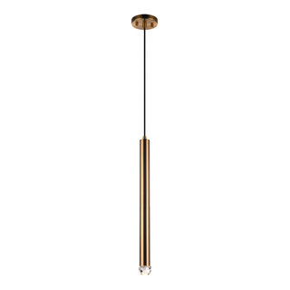 Reign Mini Pendant, 1-Light, LED, Brass, Aged Gold Brass, 24"H ...