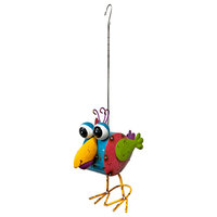 Metal Bouncing Bird Statue Hanging Outdoor Garden Ornament ...
