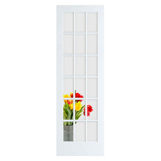 18-Lite Clear Glass French Door Primed, 32"x96"x1.375", 36" x 96" x 1. ...