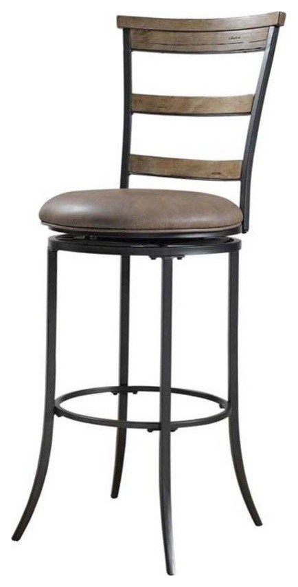 Charleston Swivel Ladder Back Stool, Counter Height - Industrial - Bar ...