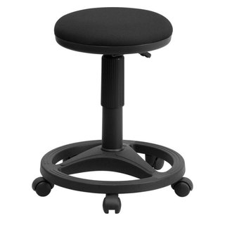 Black Ergonomic Stool with Foot Ring - Traditional - Bar Stools And ...