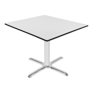 Via 48" Square X-Base Table, White, Chrome - Contemporary - Coffee ...