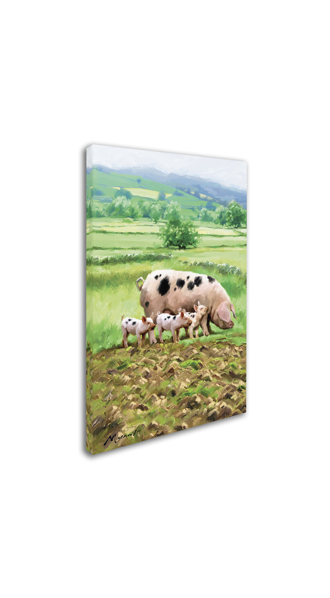 The Macneil Studio 'Pig and Piglets' Canvas Art, 32"x22" - Farmhouse ...