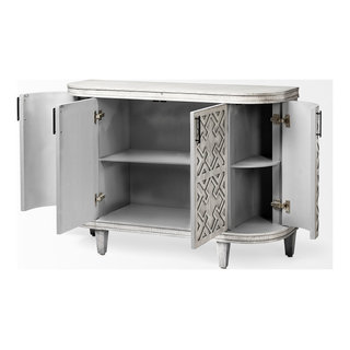 Moseley Light Grey Fir Veneer Accent Cabinet - Farmhouse - Storage ...