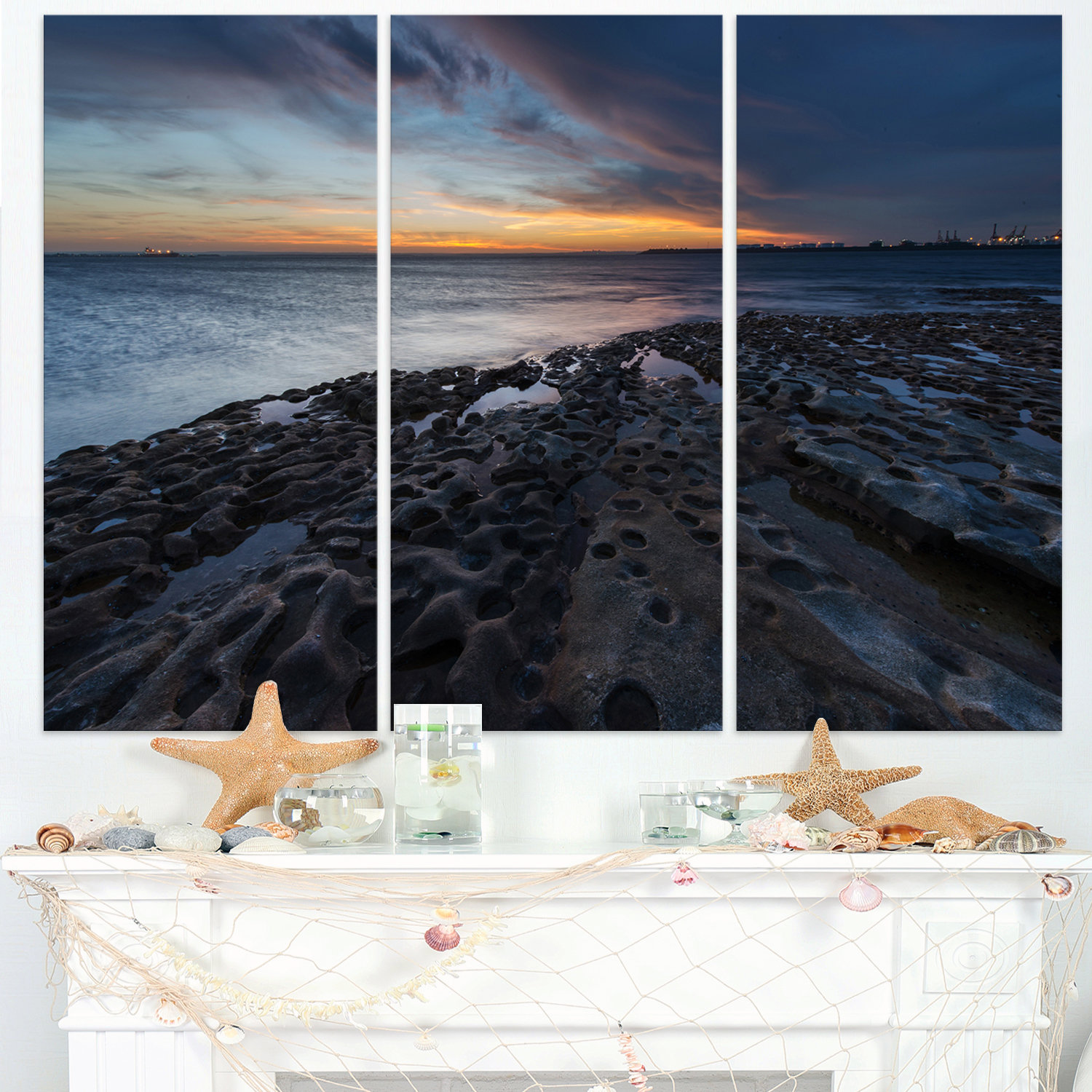 "La Perouse Beach Sydney" Canvas Wall Art, 3 Panels, 36"x28", 36"x28" 3 ...