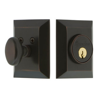 Grandeur Fifth Avenue Square Single Cylinder Deadbolt - Transitional ...