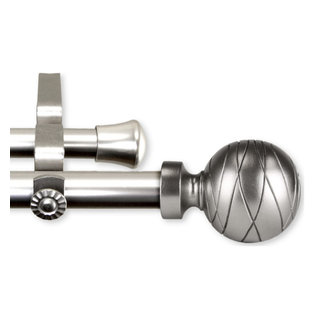 Lynn Double Curtain Rod 13/16" 120-170", Satin Nickel - Traditional ...