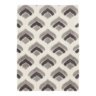 Machine Woven Cut & Loop Shag Area Rug CLG-2302, 2'x3' - Contemporary ...